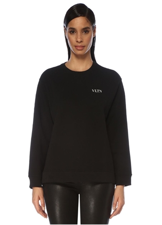 Valentino Kadın VLTN Siyah Bisiklet Yaka Sweatshirt S EU Valentino Kadın VLTN Siyah Bisiklet Yaka Sweatshirt S EU