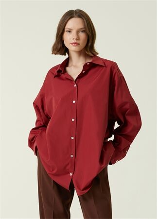 The Row Kadın Kiremit Bol Gömlek Kırmızı S EU