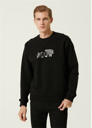 Dsquared2 Erkek Icon Siyah Logo Baskılı Sweatshirt S EU Dsquared2 Erkek Icon Siyah Logo Baskılı Sweatshirt S EU