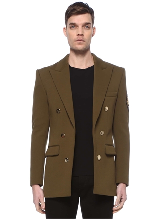 Balmain Erkek Haki Kırlangıç Yaka Ceket 52 It