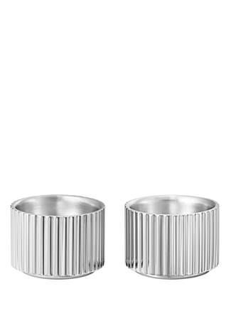 Georg Jensen Bernadotte Çizgi Dokulu 2li Yumurtalık Seti Gri Georg Jensen Bernadotte Çizgi Dokulu 2li Yumurtalık Seti Gri