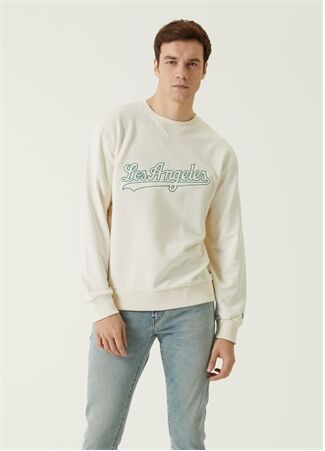 New Era Erkek Los Angeles Dodgers Ekru Sweatshirt Bej L EU