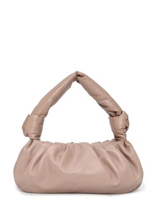 Miu Kadın Kamel Katlama Detaylı Deri El Çantası Kahverengi EU