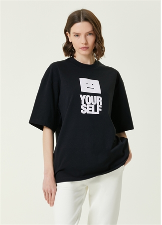 Acne Studios Kadın Siyah Yazı Baskılı Basic T-shirt Xs Eu Acne Studios Kadın Siyah Yazı Baskılı Basic T-shirt Xs Eu