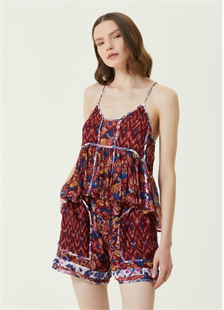 Etoile Isabel Marant Kadın Bordo İnce Askılı Desenli Mini Tulum 36 FR Etoile Isabel Marant Kadın Bordo İnce Askılı Desenli Mini Tulum 36 FR