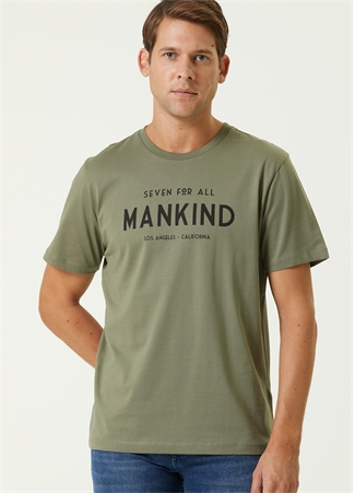7 For All Mankind Erkek Haki Bisiklet Yaka Logolu T-shirt S EU 7 For All Mankind Erkek Haki Bisiklet Yaka Logolu T-shirt S EU