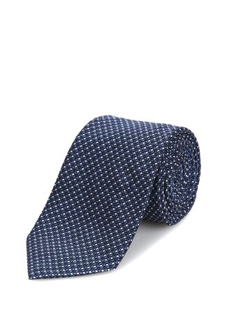 Beymen Collection Erkek Lacivert Mikro Desenli İpek Kravat Mavi EU IT