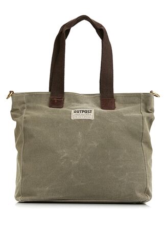 Outpost Erkek Raw Haki Logolu Alışveriş Çantası EU Outpost Erkek Raw Haki Logolu Alışveriş Çantası EU