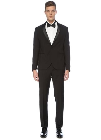 Palzileri Lab Erkek Siyah Şal Yaka Yün Takım Elbise 50 IT