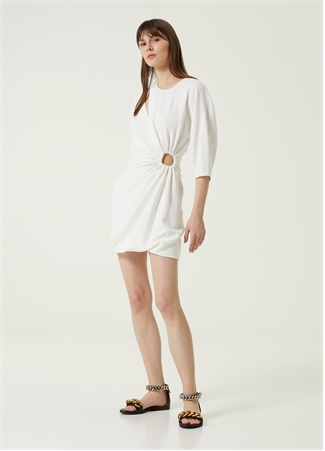 Stella McCartney Kadın Alison Beyaz Asimetrik Mini Elbise 42 IT Stella McCartney Kadın Alison Beyaz Asimetrik Mini Elbise 42 IT