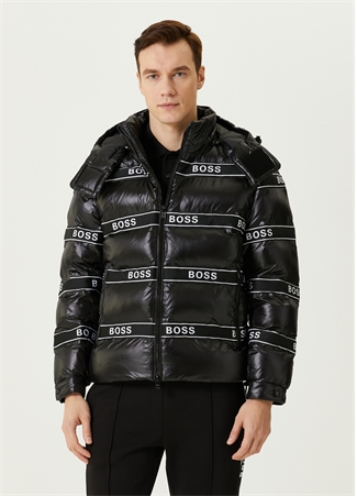 Boss Erkek Regular Fit Siyah Kapüşonlu Logolu Mont 54 IT Boss Erkek Regular Fit Siyah Kapüşonlu Logolu Mont 54 IT