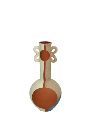 Kersten Colorblocked Kulp Detaylı Kil Vazo Çok Renkli Kersten Colorblocked Kulp Detaylı Kil Vazo Çok Renkli