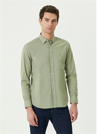 Beymen Club Erkek Slim Fit Çağla Armürlü Gömlek Yeşil S Beymen Club Erkek Slim Fit Çağla Armürlü Gömlek Yeşil S