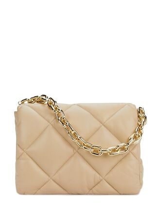 Stand Kadın Bej Deri Omuz Çantası EU