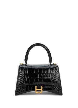 Balenciaga Kadın Hourglass Siyah Deri Çanta EU Balenciaga Kadın Hourglass Siyah Deri Çanta EU