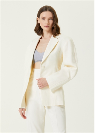 Jacquemus Kadın Ekru Kelebek Yaka Ceket Bej 36 Fr