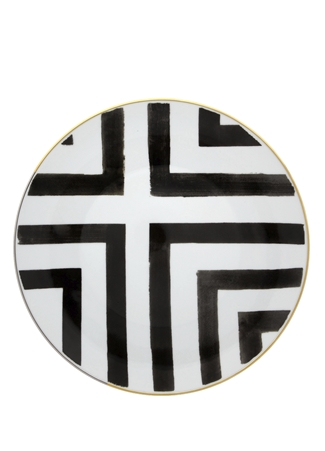 Vista Alegre Atlantis Sol Y Sombra Siyah Beyaz Porselen Yemek Tabağı