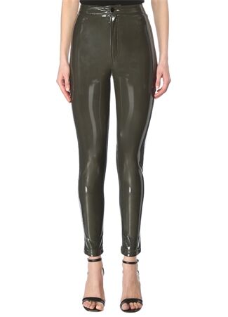 Anais & Margaux Kadın Haki Rugan Pantolon XS EU