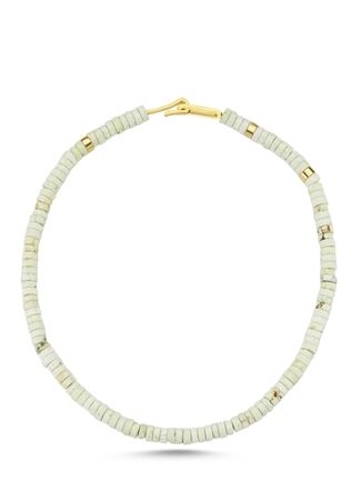 Crush Kadın Beyaz Boncuklu Altın Rengi Kolye EU Crush Kadın Beyaz Boncuklu Altın Rengi Kolye EU