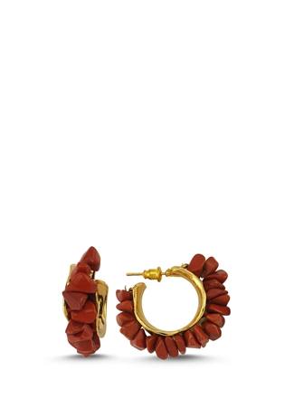 Lisalina Kadın Winter Kahverengi Altın Rengi Kaplama Küpe EU