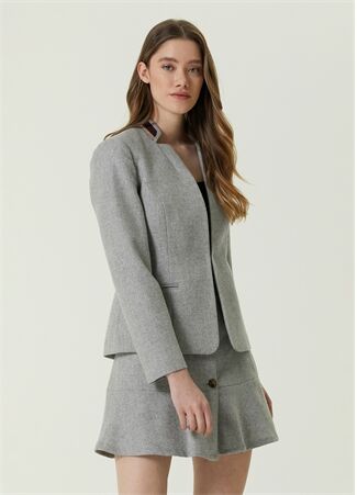 Network Kadın Slim Fit Gri Melanj Yün Ceket 34 EU Network Kadın Slim Fit Gri Melanj Yün Ceket 34 EU