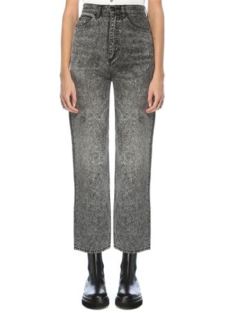 Sandro Kadın Gri Yüksek Bel Boyfriend Jean Pantolon 34 FR