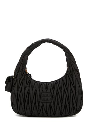 Miu Kadın Wander Siyah Hobo Çanta EU