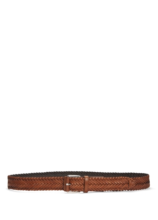 Beymen Club Erkek Kahverengi Örgü Dokulu Deri Kemer 90 Beymen Club Erkek Kahverengi Örgü Dokulu Deri Kemer 90