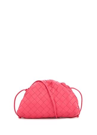 Bottega Veneta Kadın Mini Pembe Deri Omuz Çantası EU Bottega Veneta Kadın Mini Pembe Deri Omuz Çantası EU
