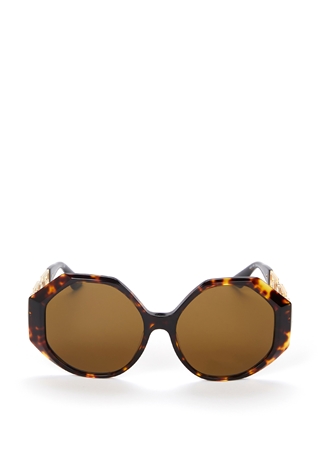 Versace Kadın Kahverengi Geometrik Formlu Güneş Gözlüğü 59 EU Versace Kadın Kahverengi Geometrik Formlu Güneş Gözlüğü 59 EU