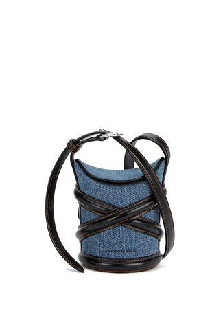 Alexander McQueen Kadın Mavi Siyah Omuz Çantası EU