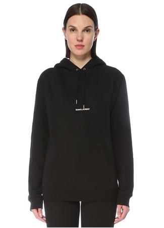 Kadın Siyah Kapüşonlu Logo Detaylı Sweatshirt S EU Kadın Siyah Kapüşonlu Logo Detaylı Sweatshirt S EU