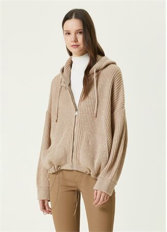 Network Kadın Geniş Fit Bej Triko Hırka XS EU