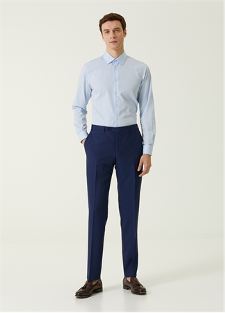 Canali Erkek Mavi Normal Bel Dar Paça Yün Pantolon Lacivert 60 IT Canali Erkek Mavi Normal Bel Dar Paça Yün Pantolon Lacivert 60 IT