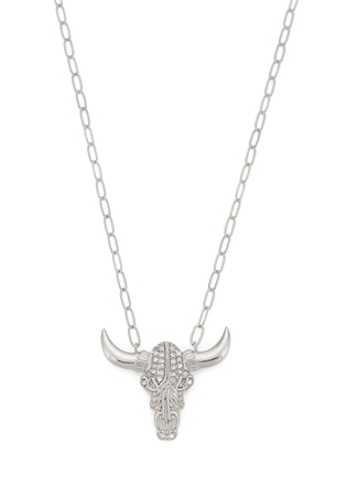 Aden Newyork Kadın The God Of Sky Boğa Formlu Kolye Gri M EU