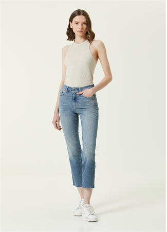 7 For All Mankind Kadın Mavi Cropped Jean Pantolon 24 Us 7 For All Mankind Kadın Mavi Cropped Jean Pantolon 24 Us