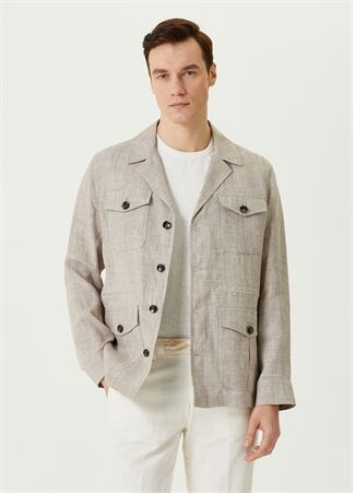 Network Erkek Bej Melanj Keten Ceket 46 EU Network Erkek Bej Melanj Keten Ceket 46 EU