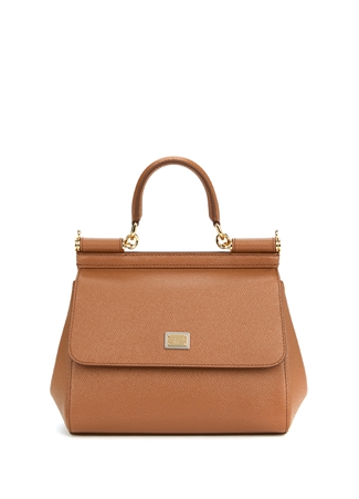 Dolce&Gabbana Kadın Sicily Camel Deri Çanta Turuncu EU Dolce&Gabbana Kadın Sicily Camel Deri Çanta Turuncu EU