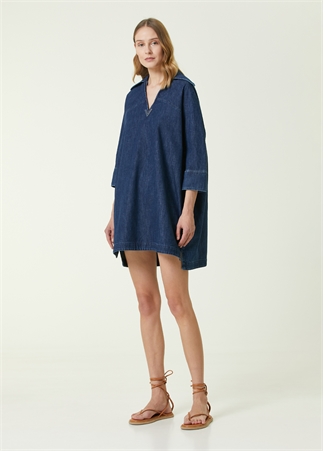 Valentino Kadın Lacivert Mini Denim Elbise Mavi 42 IT Valentino Kadın Lacivert Mini Denim Elbise Mavi 42 IT