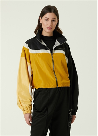 Les Benjamins Kadın Siyah Hardal Bloklu Dik Yaka Ceket S EU