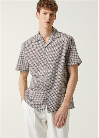 Beymen Collection Erkek Leisure Fit Haki Kamp Yaka Mikro Desenli Gömlek Gri 42 IT Beymen Collection Erkek Leisure Fit Haki Kamp Yaka Mikro Desenli Gömlek Gri 42 IT