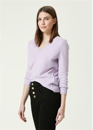 Network Kadın Basic Fit Lila Kaşmir Kazak Mor S EU