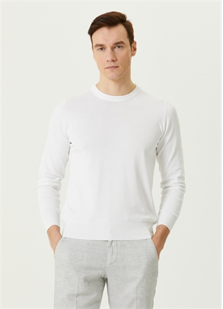 Canali Erkek Beyaz Basic Kazak 48 IT Canali Erkek Beyaz Basic Kazak 48 IT