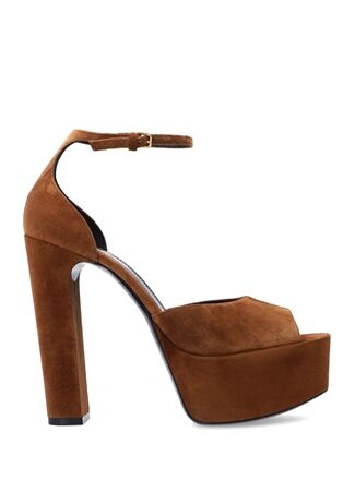 Kadın Jodie Kahverengi Topuklu Süet Sandalet 36 EU