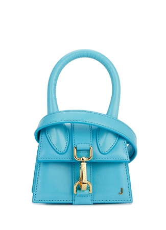 Jacquemus Kadın Mavi Logolu Deri Omuz Çantası EU Jacquemus Kadın Mavi Logolu Deri Omuz Çantası EU