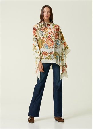 Etro Kadın Beyaz Karışık Çiçek Desenli İpek Bluz EU