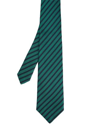 Isaia Erkek Yeşil Çizgili İpek Kravat EU