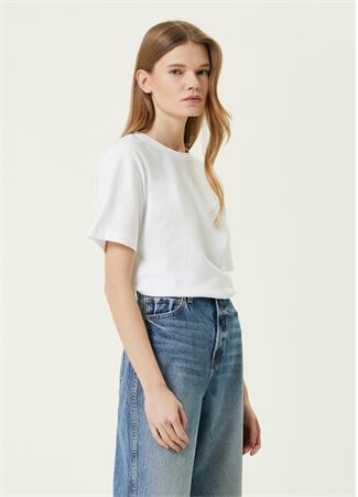 Khaite Kadın Beyaz Bisiklet Yaka T-shirt XS EU