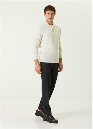 Corneliani Erkek Gri Dar Paça Yün Pantolon 52 IT