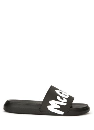 Alexander McQueen Erkek Siyah Logolu Terlik 40 EU